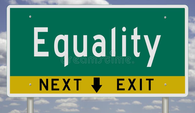 Green and Yellow Highway Sign for EQUALITY Stock Illustration ...