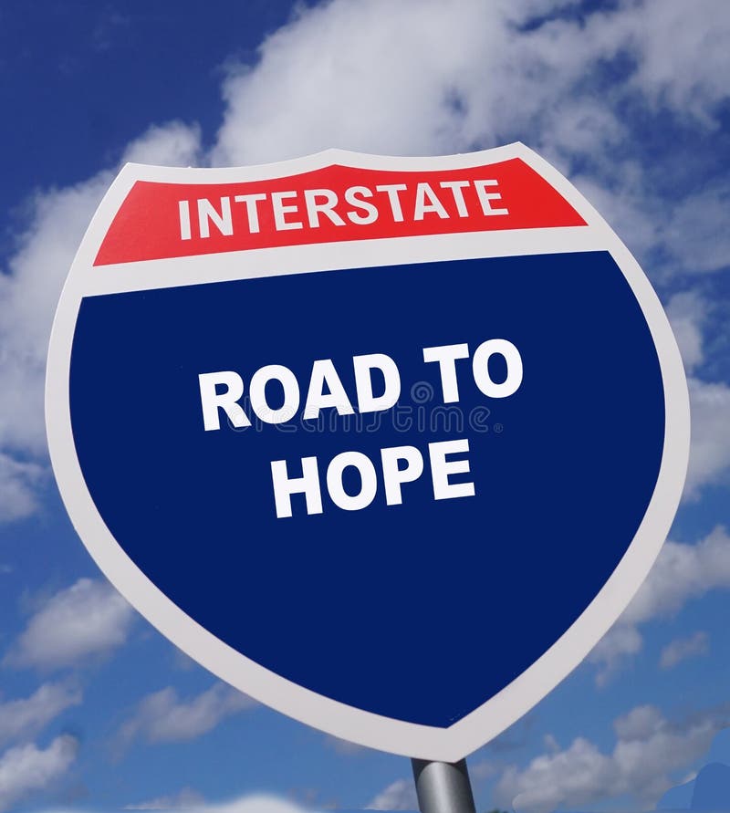 Freeway Sign Gives Direction To a Way To Experience and Have Hope Stock ...