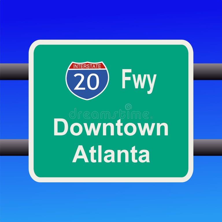 Freeway to Atlanta sign stock vector. Illustration of american - 3996063
