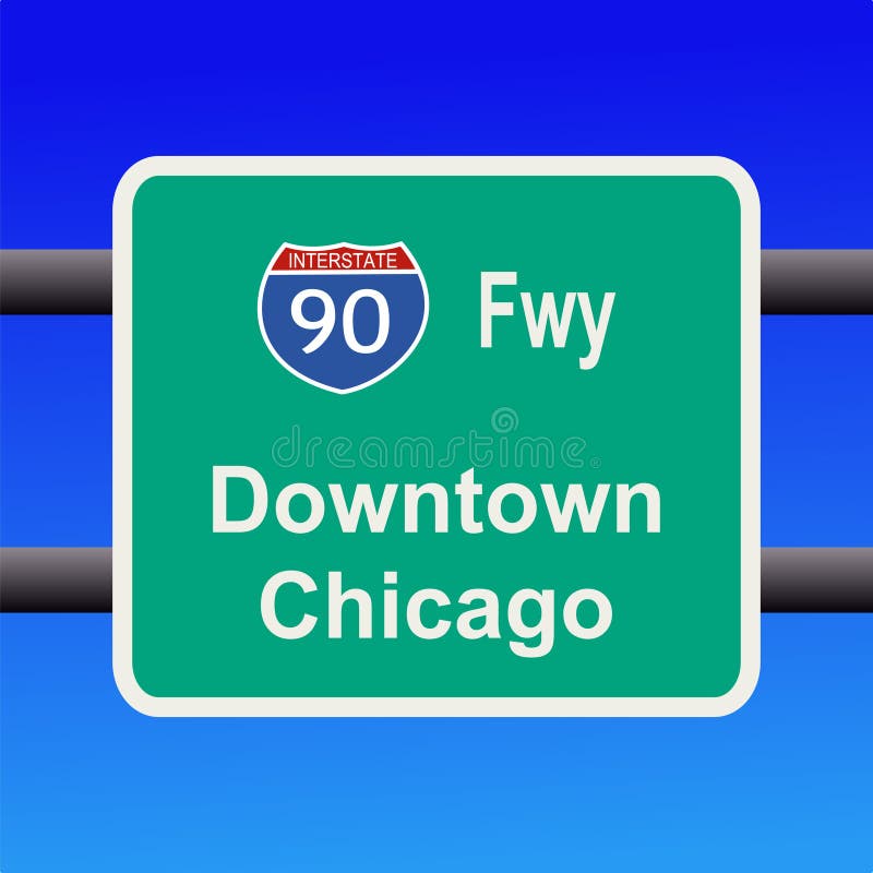 Freeway to chicago sign stock vector. Illustration of interstate - 4191565