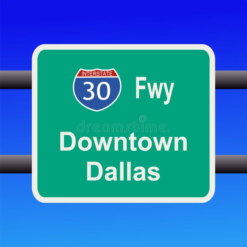 Freeway to Dallas sign stock vector. Illustration of motorway - 4211971