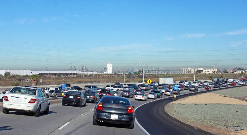 Freeway Traffic stock photo. Image of cars, merge, highway - 12124592