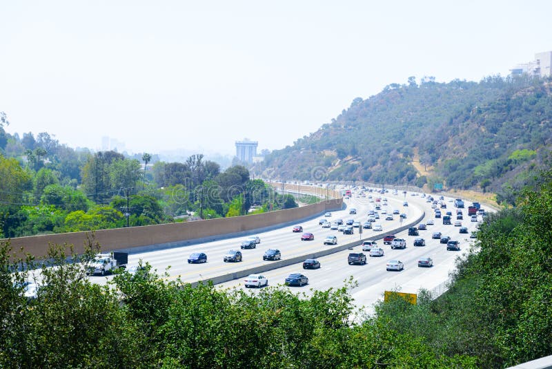 Freeway Traffic stock photo. Image of cars, merge, highway - 12124592
