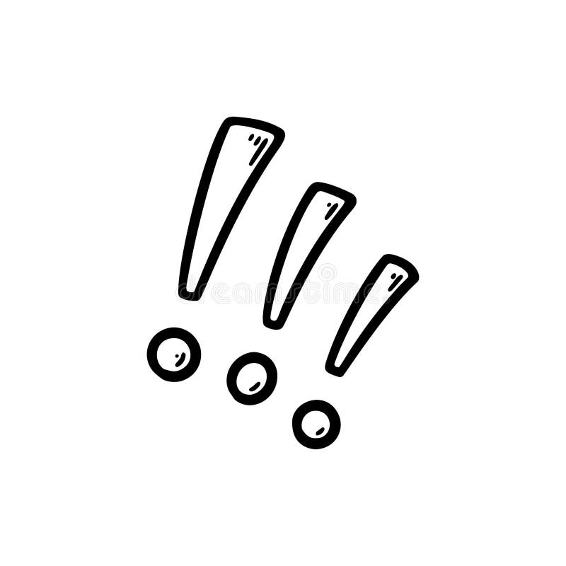 Freewritten Exclamation Mark. Doodle Illustration of Scream, Talk ...