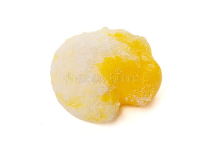 Freeze Dried Lemon Flavored Candy Isolated on a White Background Stock ...
