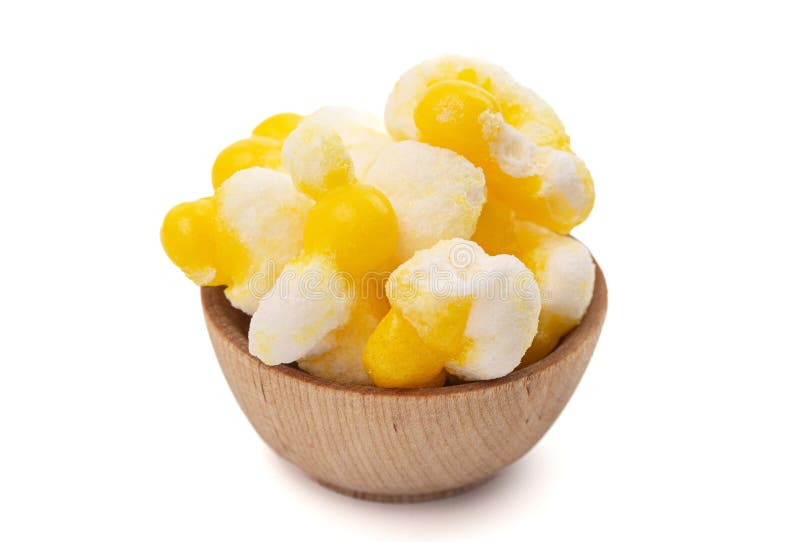 Freeze Dried Lemon Flavored Candy Isolated on a White Background Stock ...