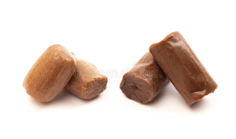 Freeze Dried and Original Chocolate Candy Rolls Isolated on a White ...