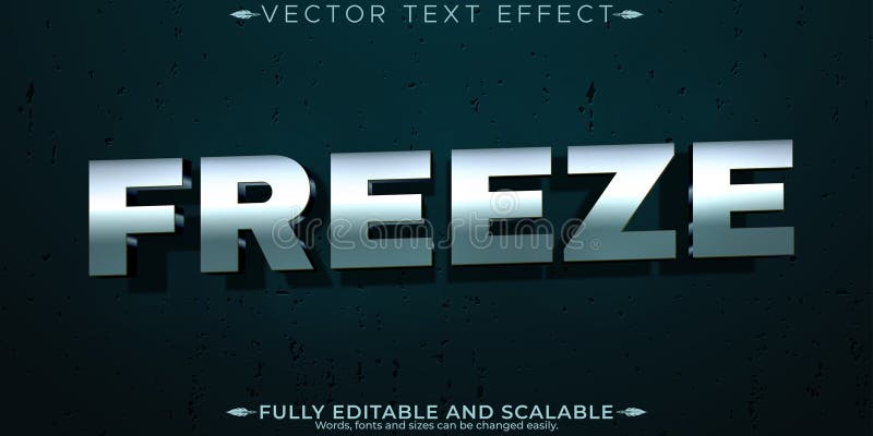 Freeze Editable Text Effect, Editable Cold and Ice Text Style Stock ...