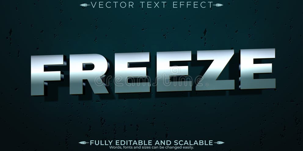 Freeze Editable Text Effect, Editable Cold and Ice Text Style Stock ...
