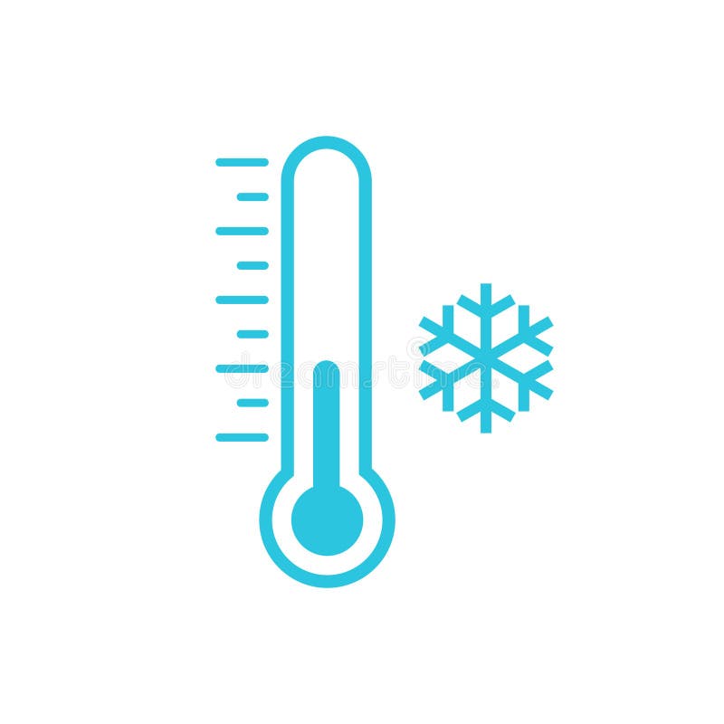 Freeze Icon, Thermometer with Snowflakes. Isolated on White Background ...