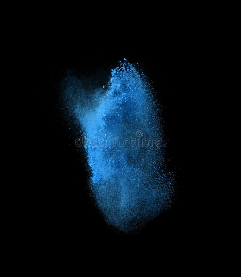 Freeze Motion of Blue Powder Exploding, Isolated Stock Illustration ...