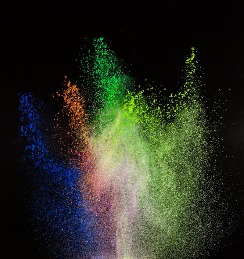 Freeze Motion of Colored Dust Explosion. Stock Photo - Image of ...