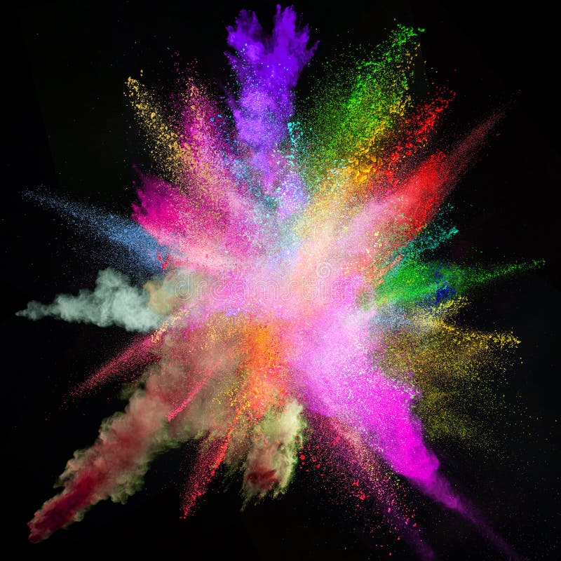 Freeze Motion of Colored Dust Explosion. Stock Image - Image of ...
