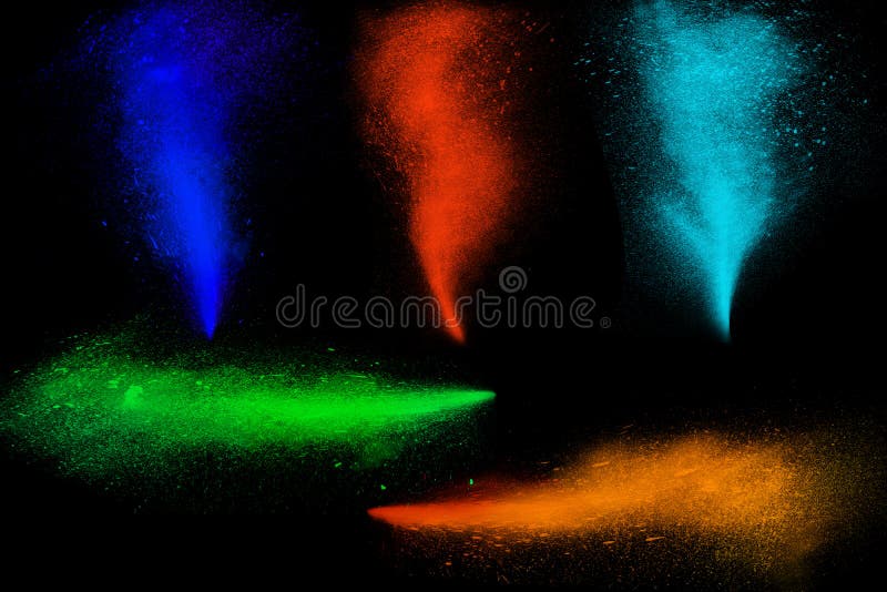 Freeze Motion of Colorful Powder Paint Exploding Stock Photo - Image of ...