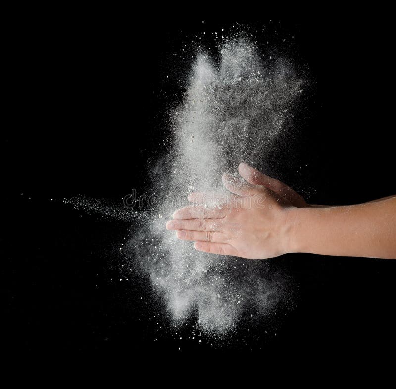 Freeze Motion of Dust Explosion in Hands Stock Photo - Image of abature ...