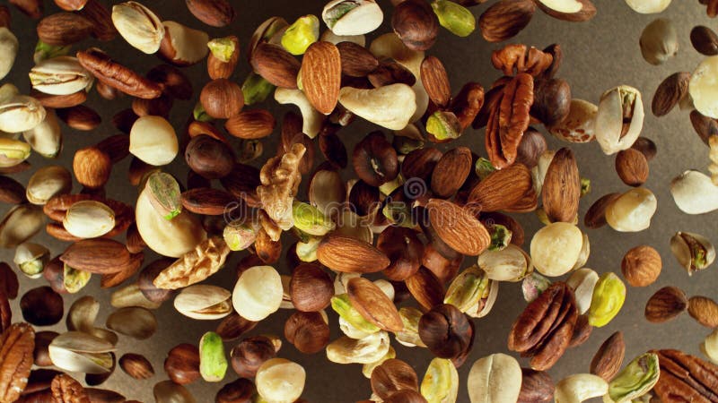 Freeze Motion of Flying Mix of Nuts Stock Image - Image of macadam ...