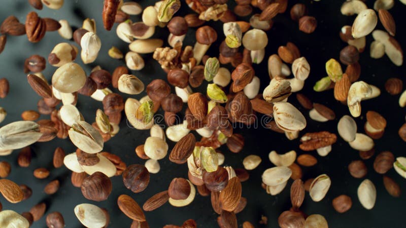 Freeze Motion of Flying Mix of Nuts Stock Image - Image of detail ...