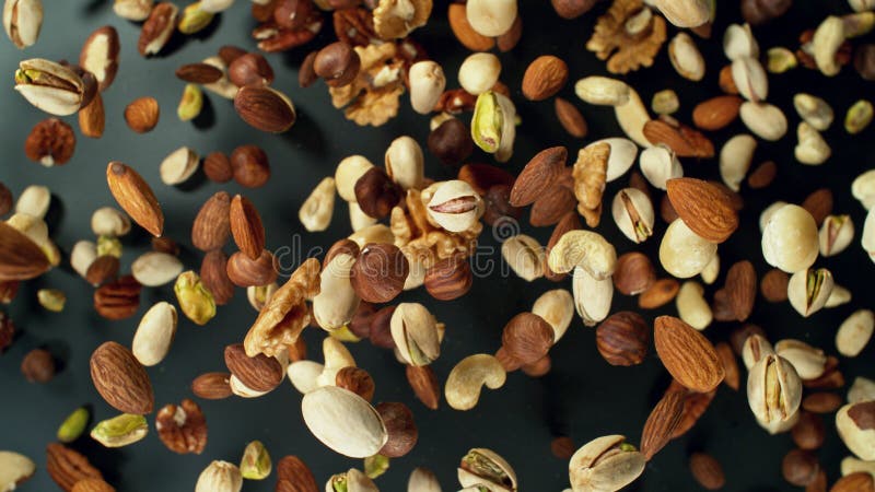 Freeze Motion of Flying Mix of Nuts Stock Photo - Image of almond ...
