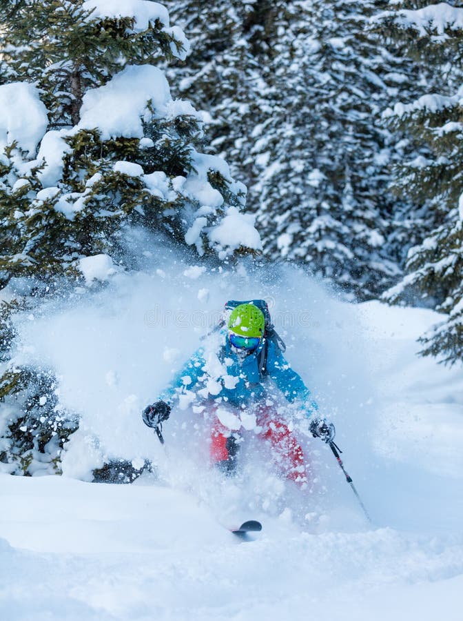 Freeze Motion of Freerider in Deep Powder Snow Stock Image - Image of ...