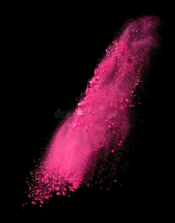 Freeze Motion of Pink Dust Explosion Isolated on Stock Image - Image of ...