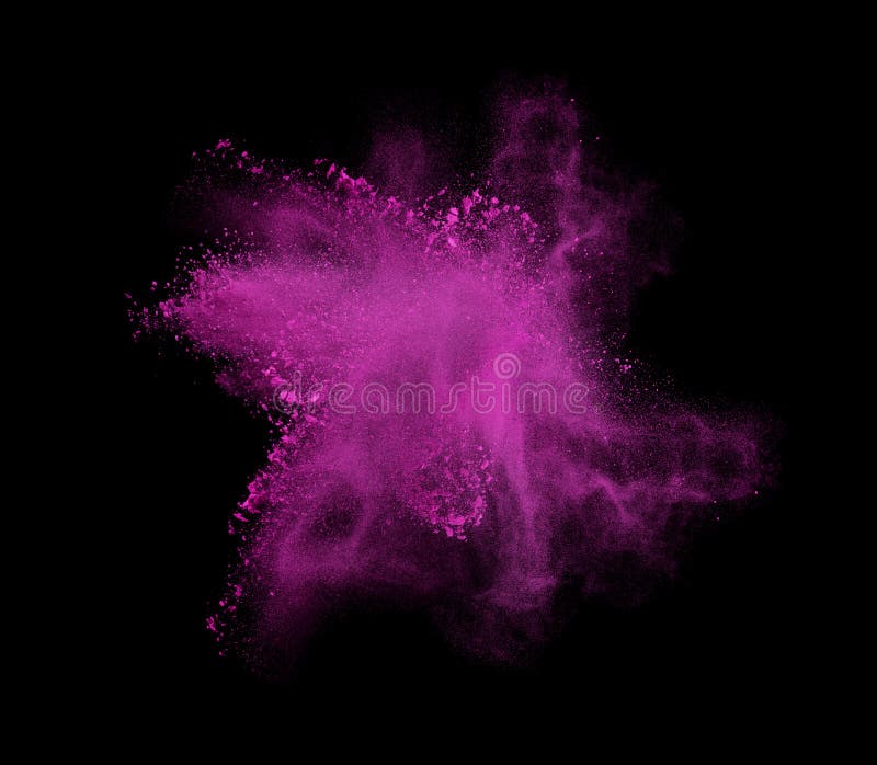 Freeze Motion of Pink Powder Exploding, Isolated Stock Illustration ...