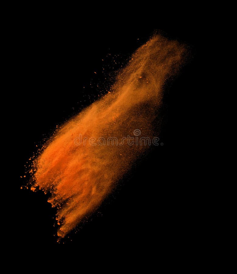 Freeze Motion of Red Dust Explosion Isolated on Stock Image - Image of ...