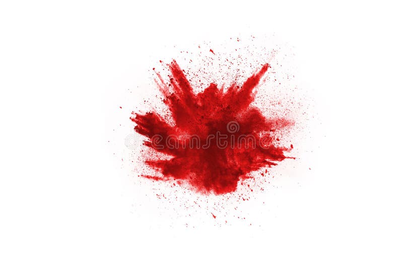 Abstract Red Dust Explosion on White Background. Stock Image - Image of ...