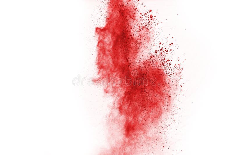 Red Powder Explosion on White Background. Stock Photo - Image of blast ...