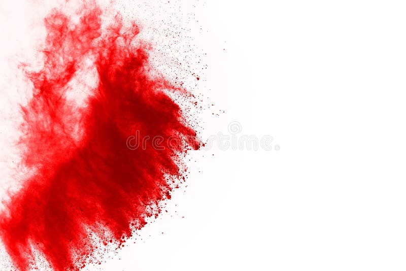 Red Powder Explosion on White Background. Stock Photo - Image of blue ...