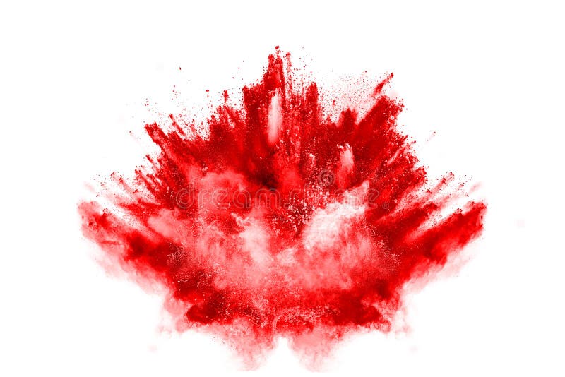 Red Powder Explosion on White Background. Stock Photo - Image of ...