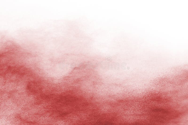 Red Color Powder Explosion on White Background. Stock Photo - Image of ...