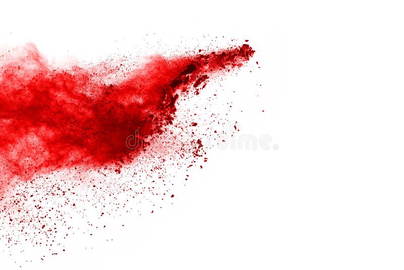 Red Powder Explosion on White Background. Stock Photo - Image of brown ...