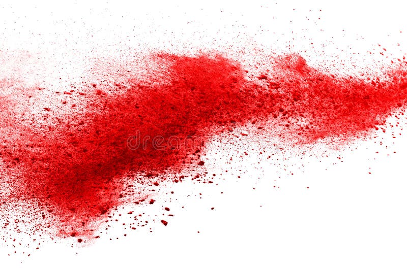 Red Powder Explosion on White Background. Stock Image - Image of ...