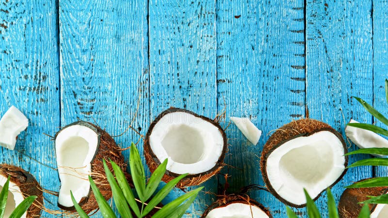Freeze Motion Shot of Falling Coconuts Stock Image - Image of healthy ...
