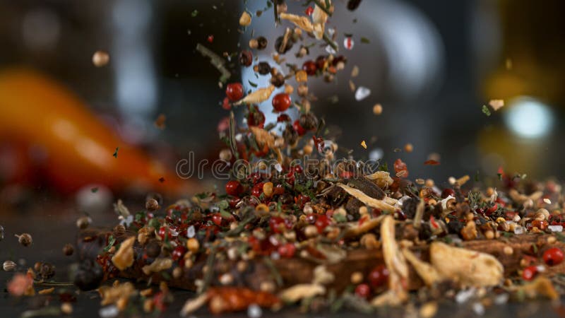 Freeze Motion Shot of Falling Mix Spices. Stock Image - Image of motion ...