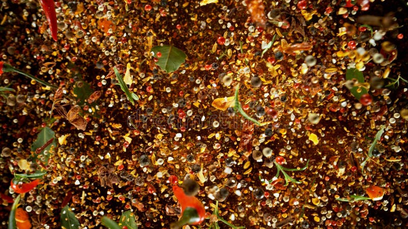 Freeze Motion Shot of Flying Mix Spices . Stock Image - Image of ...