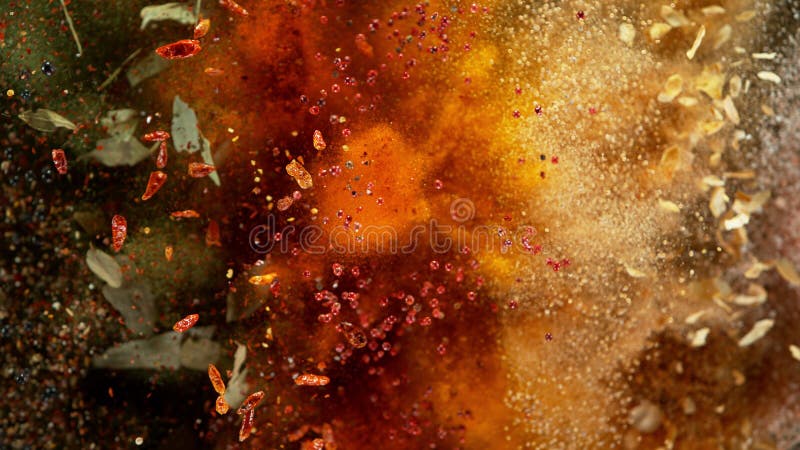 Freeze Motion of Spice Explosion Stock Photo - Image of herb, powder ...