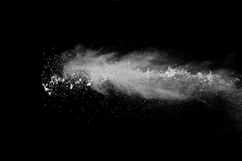 Freeze Motion of White Color Powder Exploding on Black Background Stock ...