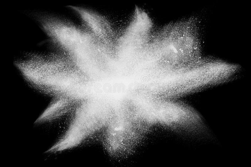 Freeze Motion of White Powder Exploding Stock Image - Image of chemical ...