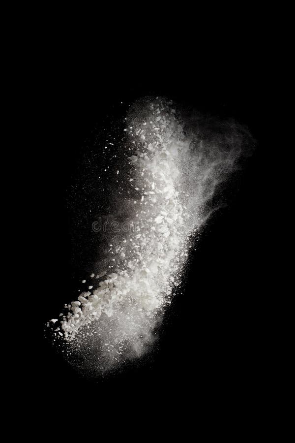 Freeze Motion of White Powder Exploding, Isolated Stock Image - Image ...