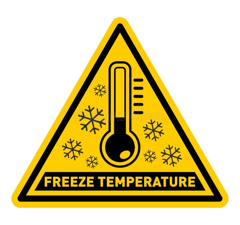 Freeze Temperature Warning Sign Stock Vector - Illustration of cool ...