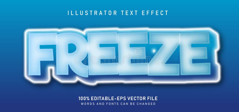 Freeze Text Effect Design Vector Stock Vector - Illustration of word ...