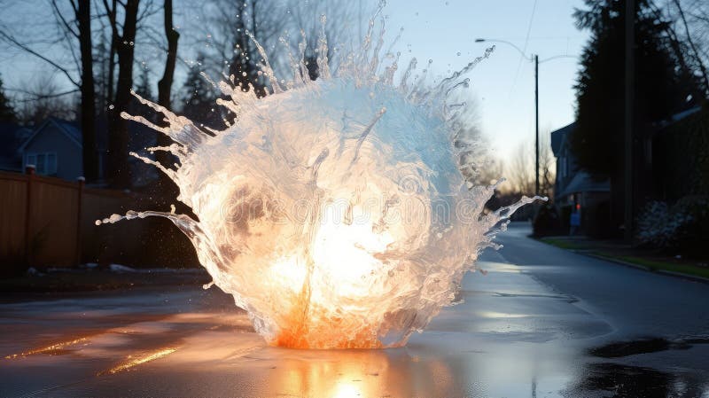 Freeze water burst stock illustration. Illustration of visual - 360724797