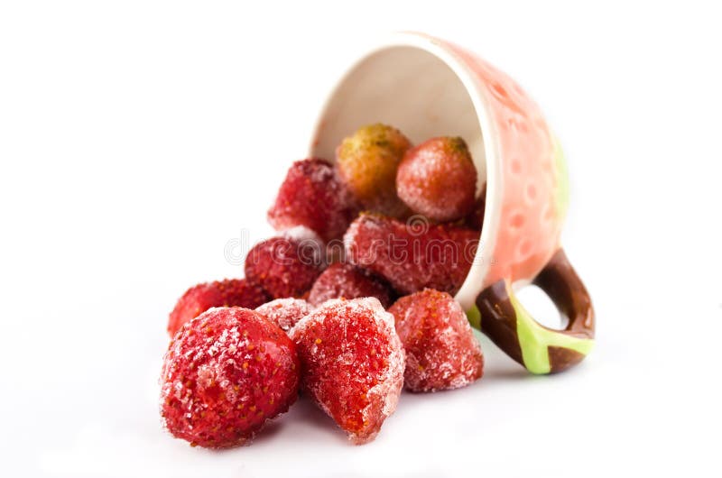 Freezed Strawberry in Strawberry Cup Stock Image - Image of freshness ...