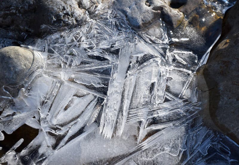 Freezed water at a river stock image. Image of water - 110771525