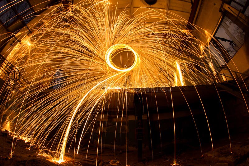 Freezelight Using Spinning Burning Steel Wool and Pyrotechnics in ...