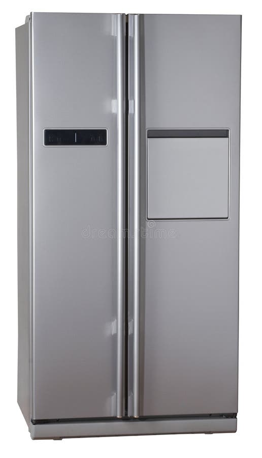 Three Door Refrigerator Facing Left Stock Image - Image of electrical ...