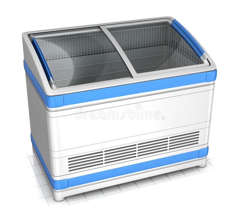 Showcase, Freezer Fridge in Supermarket Store Icon Stock Illustration ...