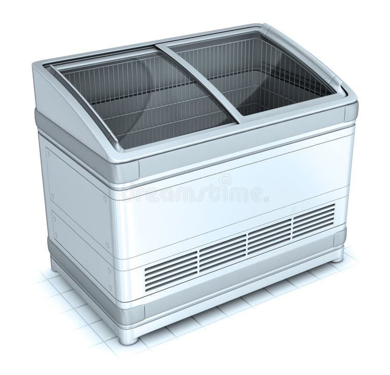 Freezer showcase bonnet. stock illustration. Illustration of white ...
