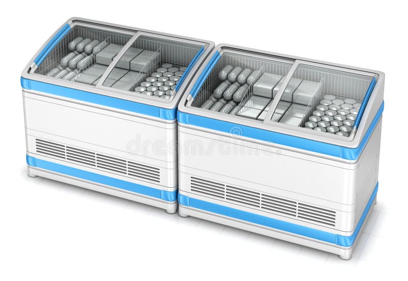 Showcase, Freezer Fridge in Supermarket Store Icon Stock Illustration ...